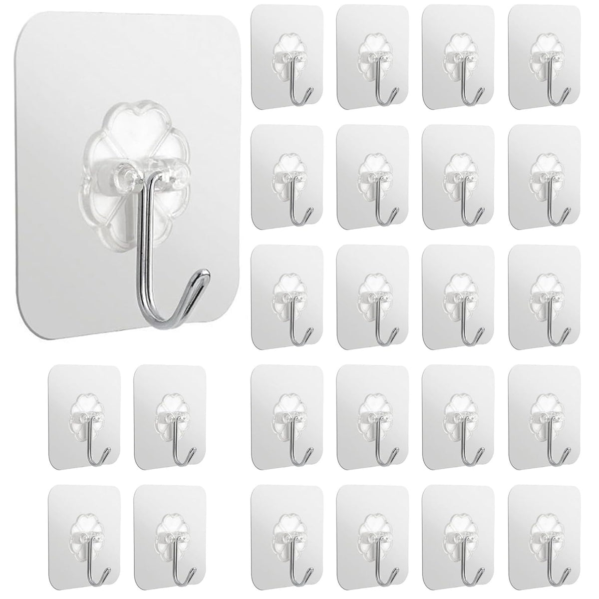 25 Pcs Transparent Self-Adhesive Wall Hooks – West Tech Shipping